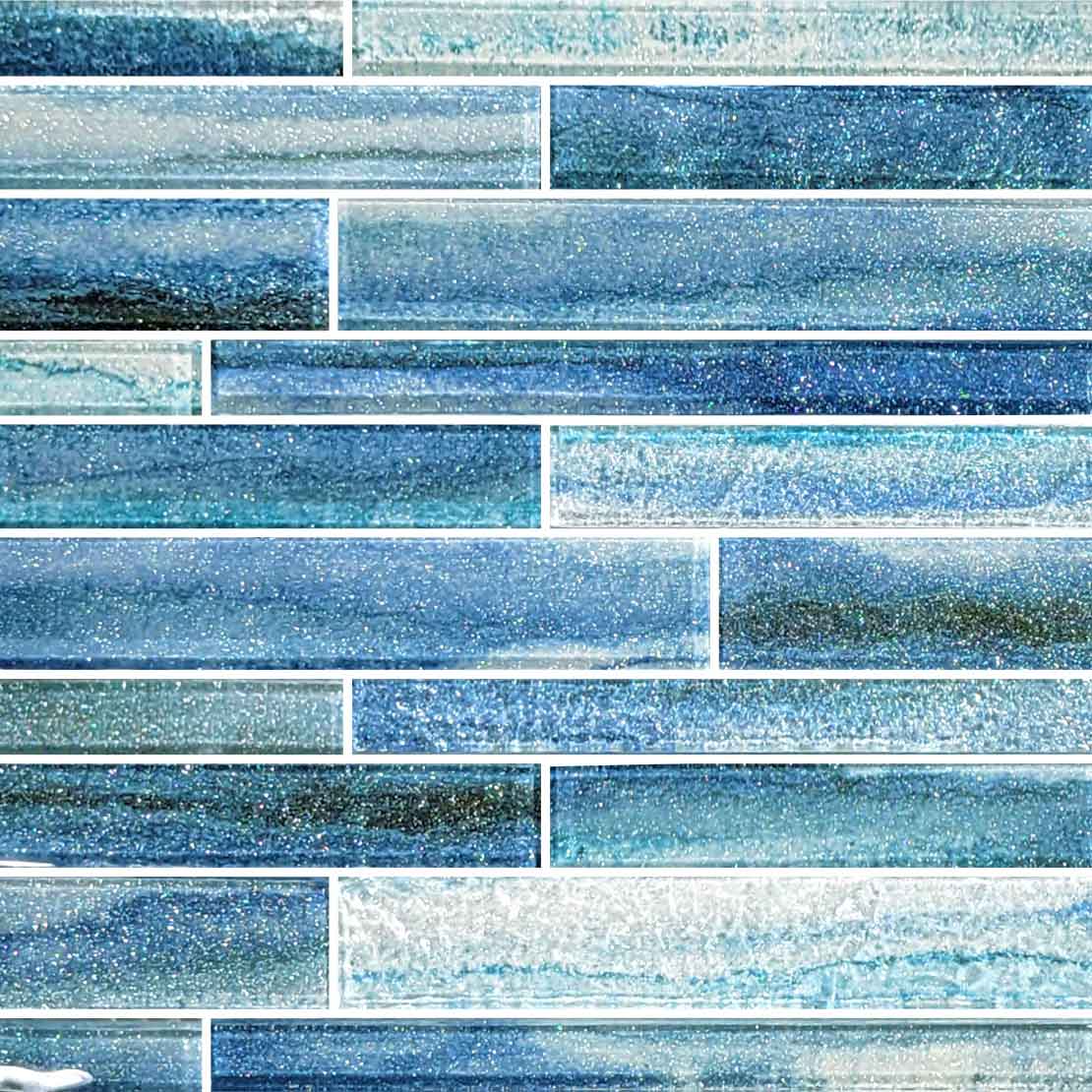 Coastal Sands Tidal Blue Mixed Glass Tile – AquaTiles