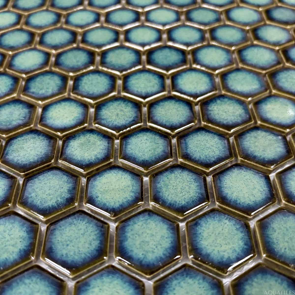 Crystal Green Hexagon 1" x 1" Porcelain Tile – AquaTiles