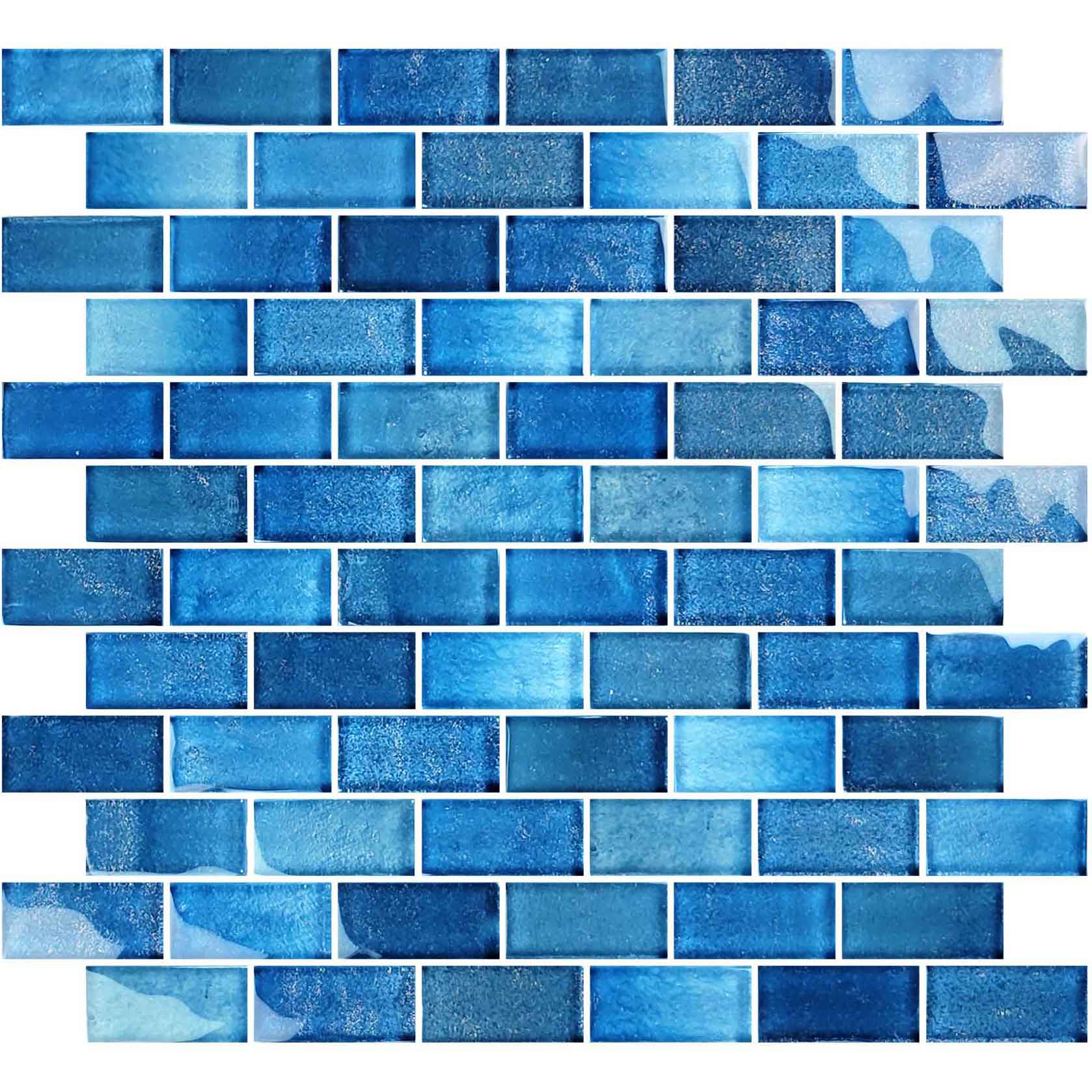 Crystal Water Gulf Stream Blue 1" x 2" Glass Tile – AquaTiles