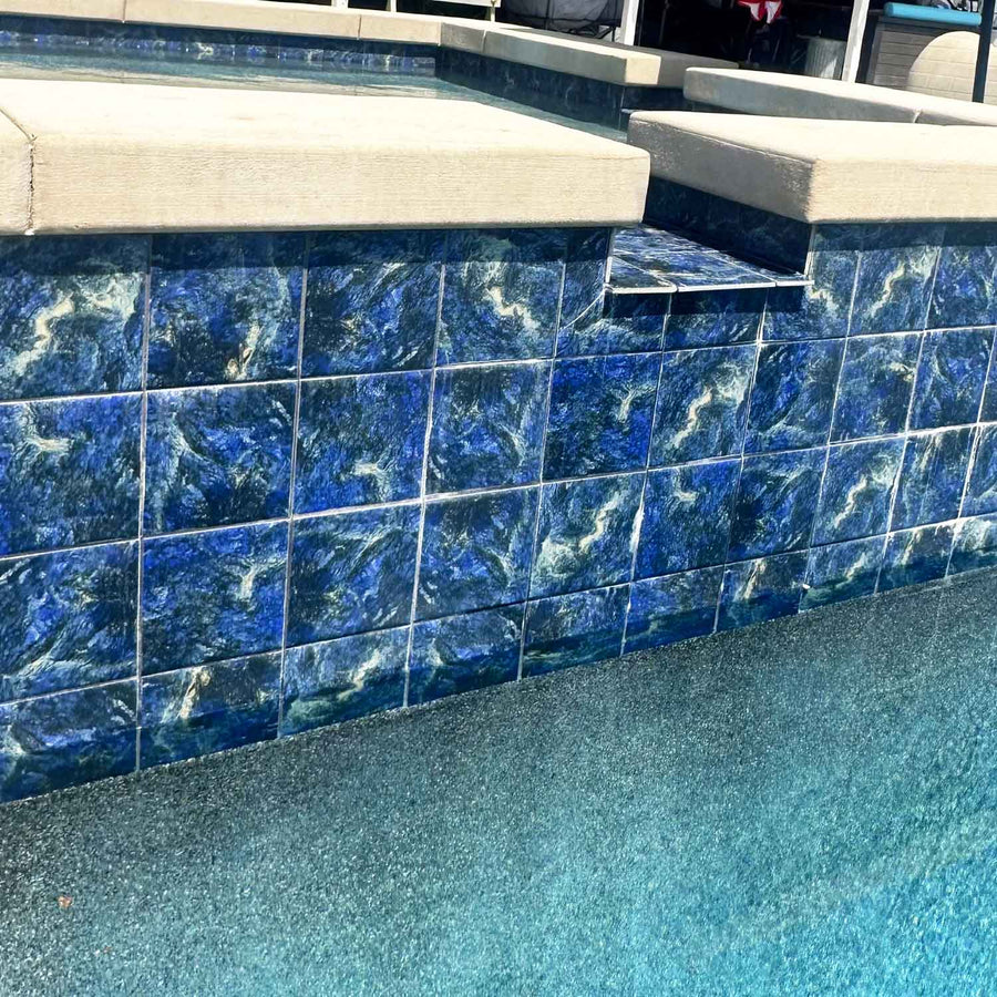 Deep Blue Ocean 6" x 6" Porcelain Pool Tile – AquaTiles