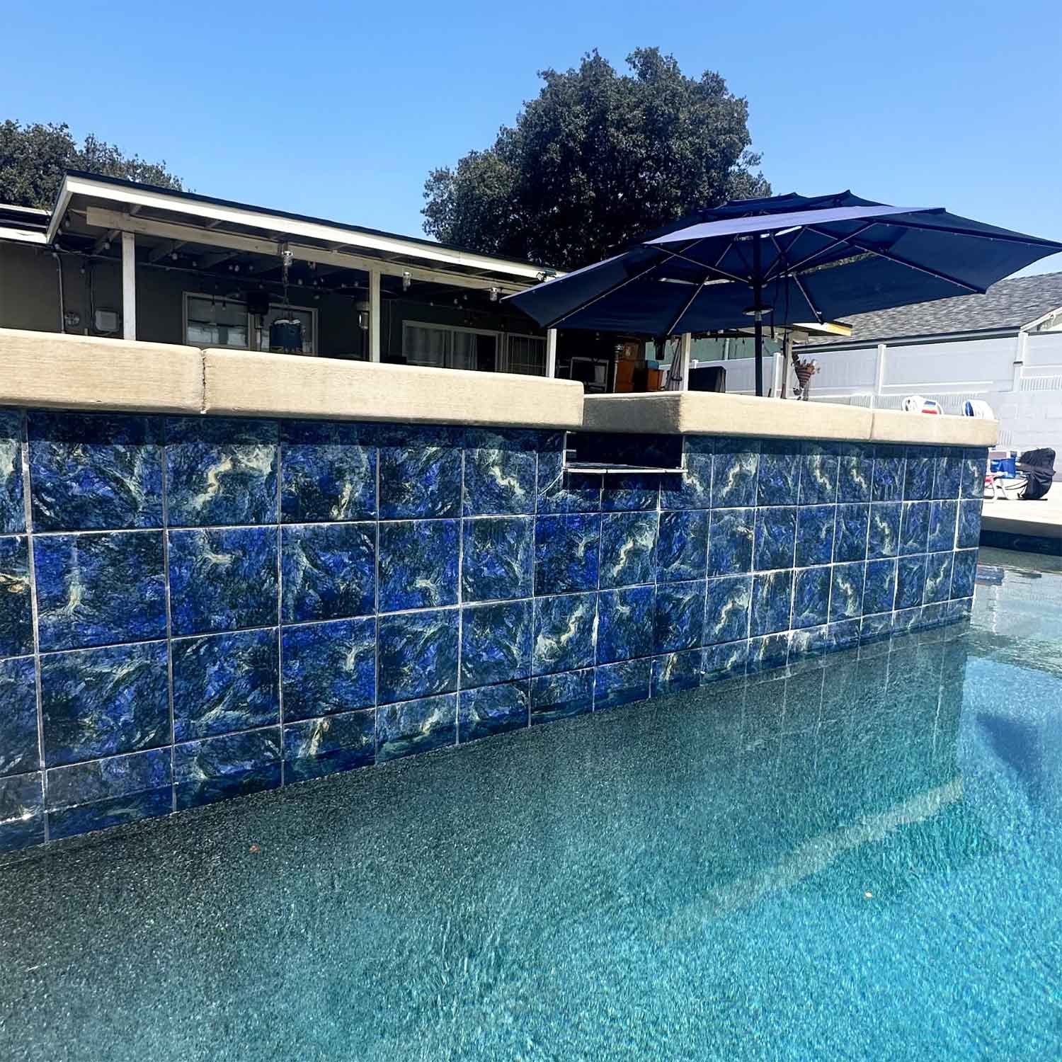 Deep Blue Ocean 6" x 6" Porcelain Pool Tile – AquaTiles