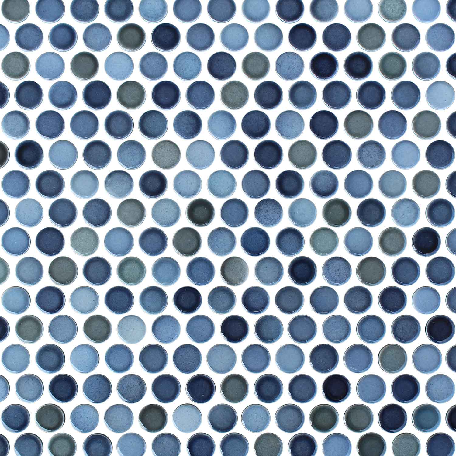 Denim Gray Penny Round Porcelain Mosaic Tile – AquaTiles