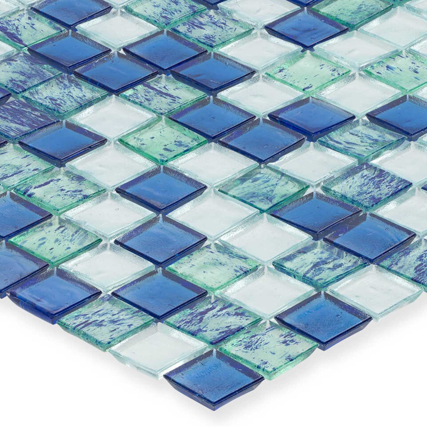 Marine 1" x 1" Stacked Glass Tile – AquaTiles