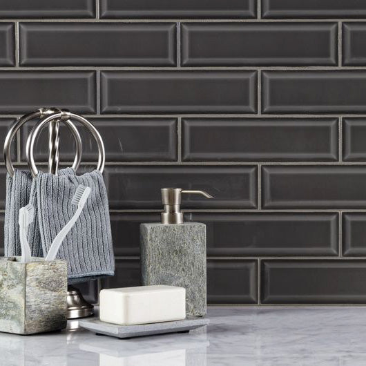 Sable Gray 3" x 9" Glazed Ceramic Tile – AquaTiles