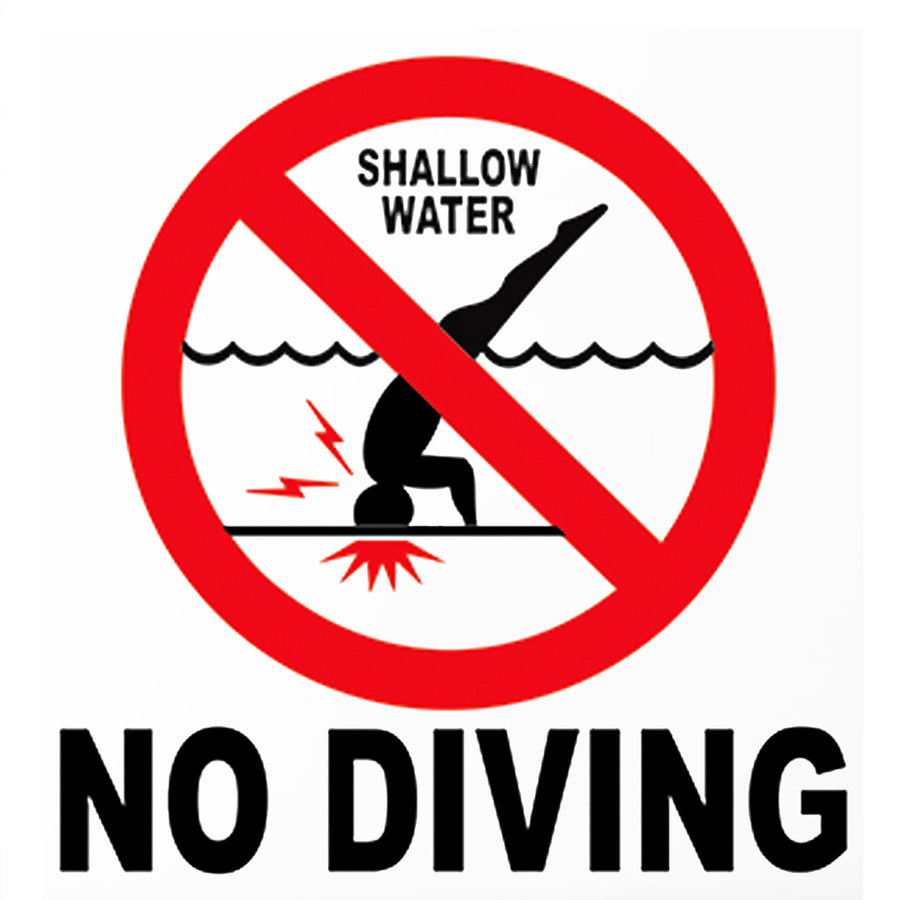 NO DIVING International Symbol, 6" x 6" Safety Depth Marker – AquaTiles