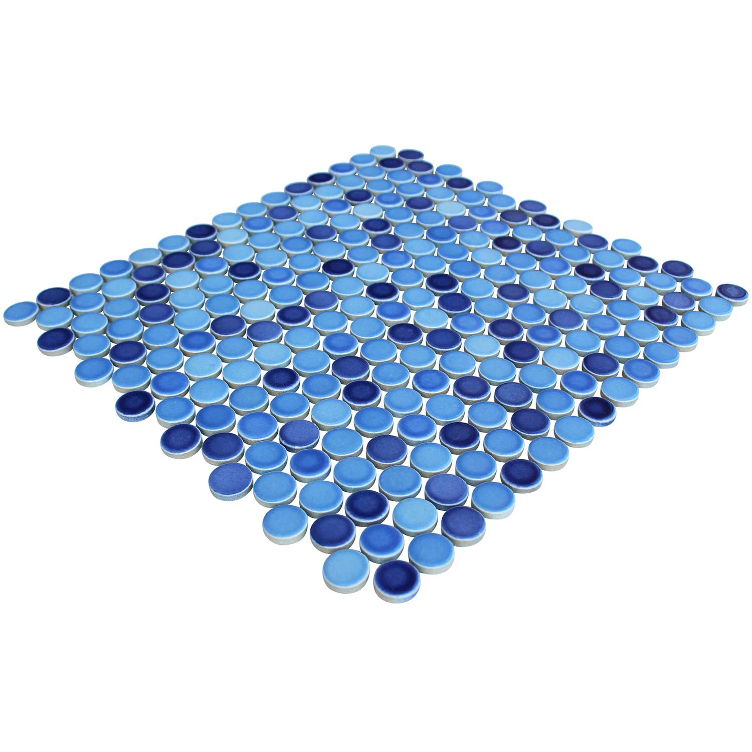 Ultramarine Blue Penny Round Porcelain Mosaic Tile – AquaTiles