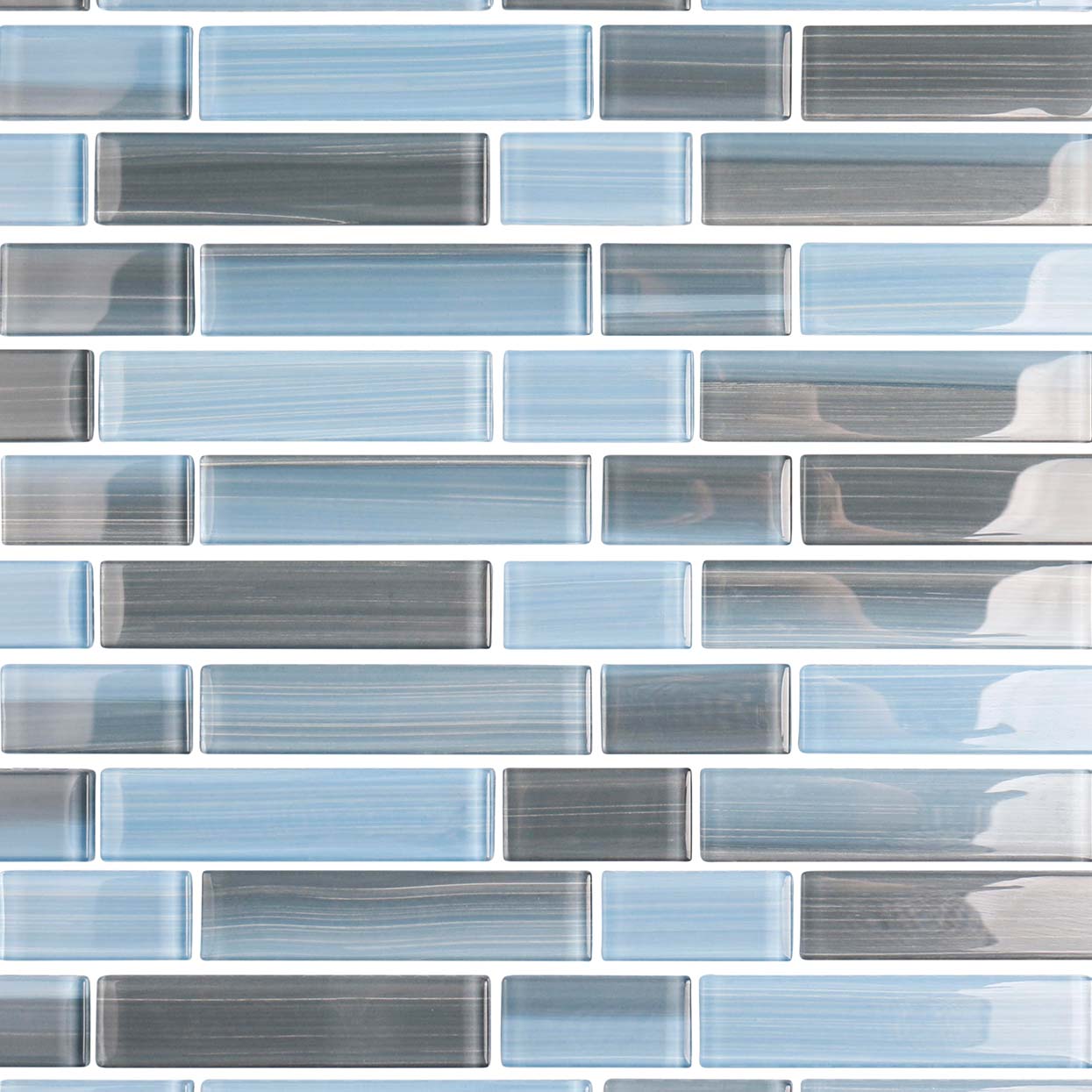 Vista Blue Gray Linear Glass Mosaic Tile – AquaTiles