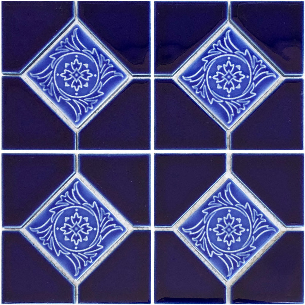 Cobalt Blue 6" x 6" Decorative Akron Porcelain Pool Tile – AquaTiles