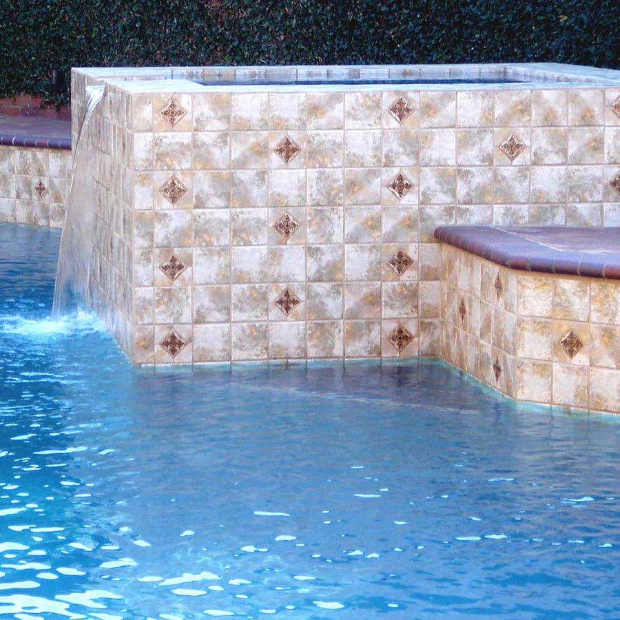 Gold Decorative 6" x 6" Pool Tile – AquaTiles