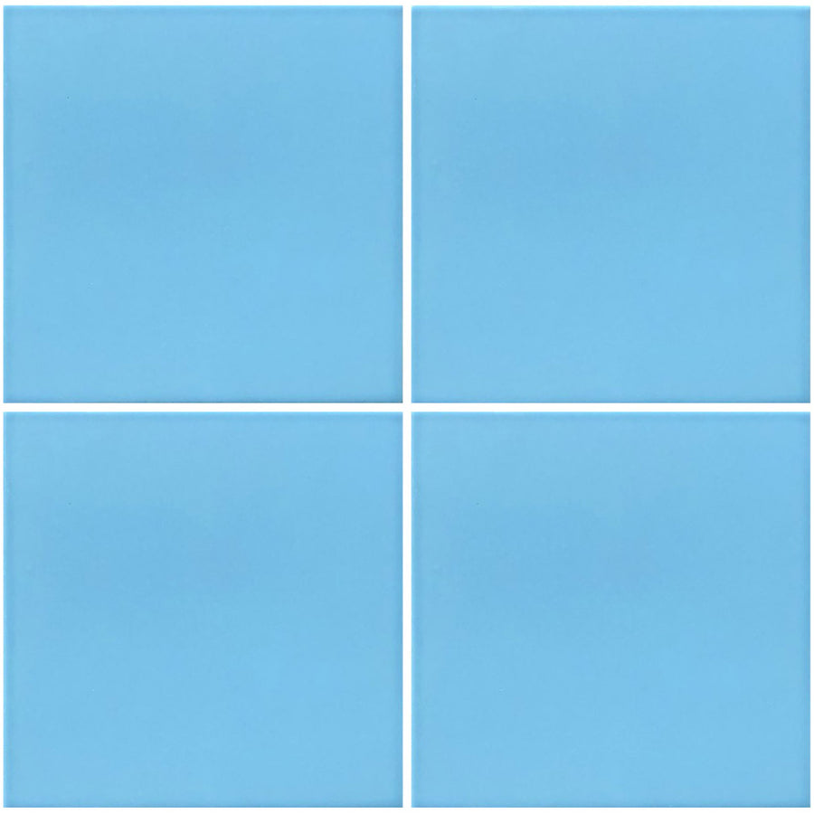 Solid Baby Blue 6" x 6" Glossy Porcelain Pool Tile – AquaTiles