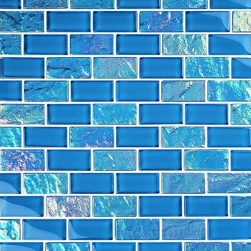 Azure 1" x 2" Iridescent Glass Tile – AquaTiles