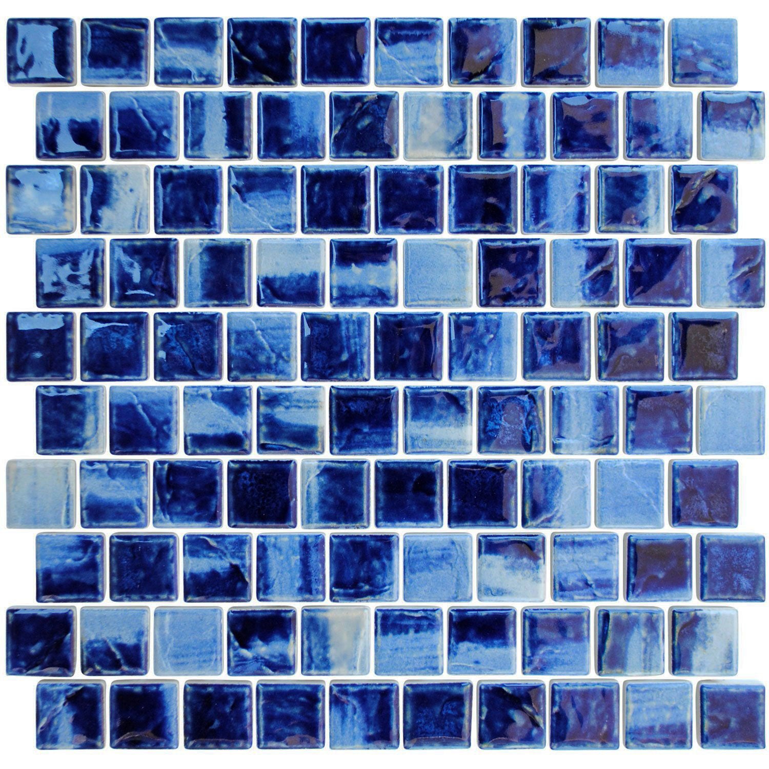 Blue Wave Crest 1" x 1" Porcelain Pool Tile – AquaTiles
