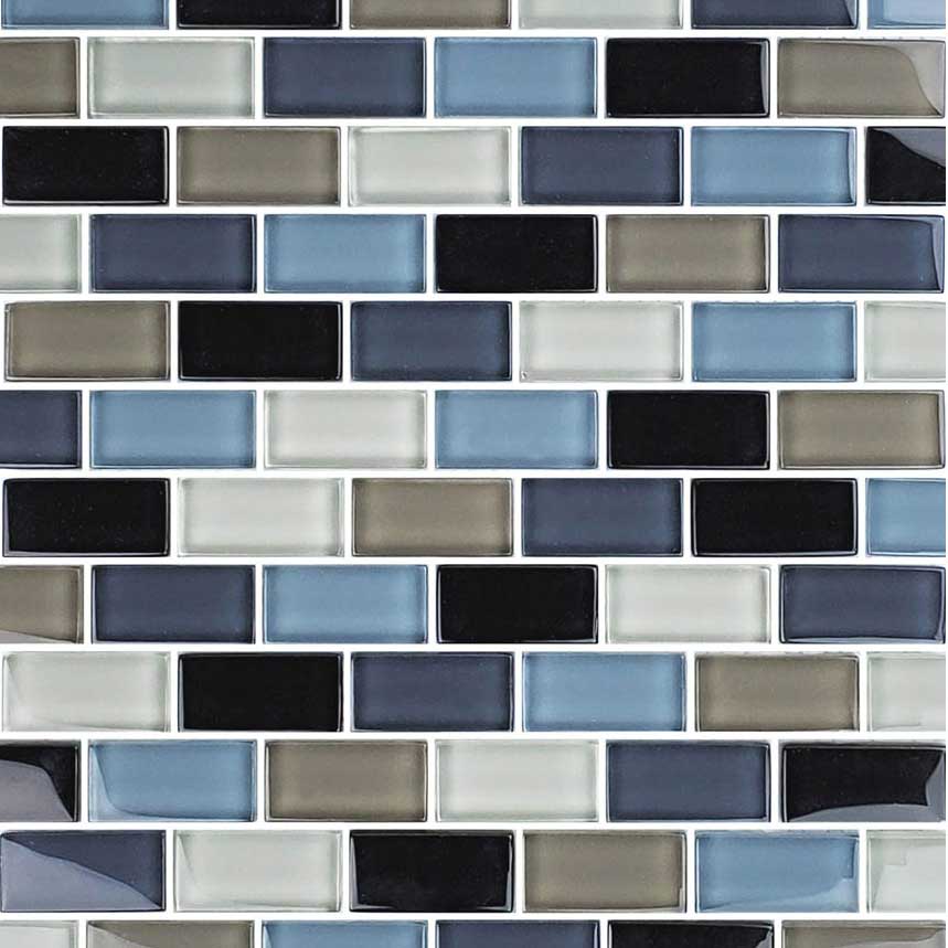 Charcoal Gray Taupe Blend 1" x 2" Glass Tile – AquaTiles