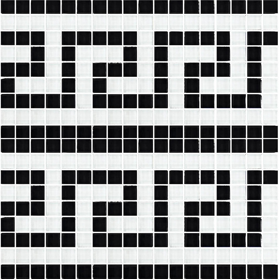 Greek Key Black White 5/8" x 5/8" Glass Tile – AquaTiles