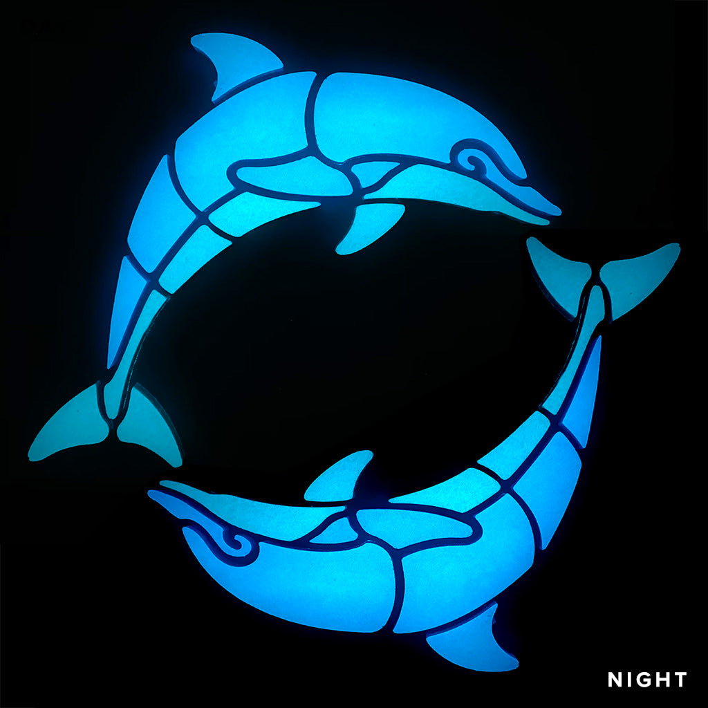 Happy Circle Dolphins Glow in the Dark Pool Mosaic – AquaTiles