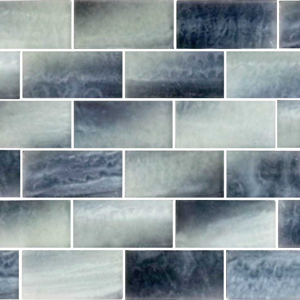 Icy Black 2" x 4" Subway Glass Tile – AquaTiles
