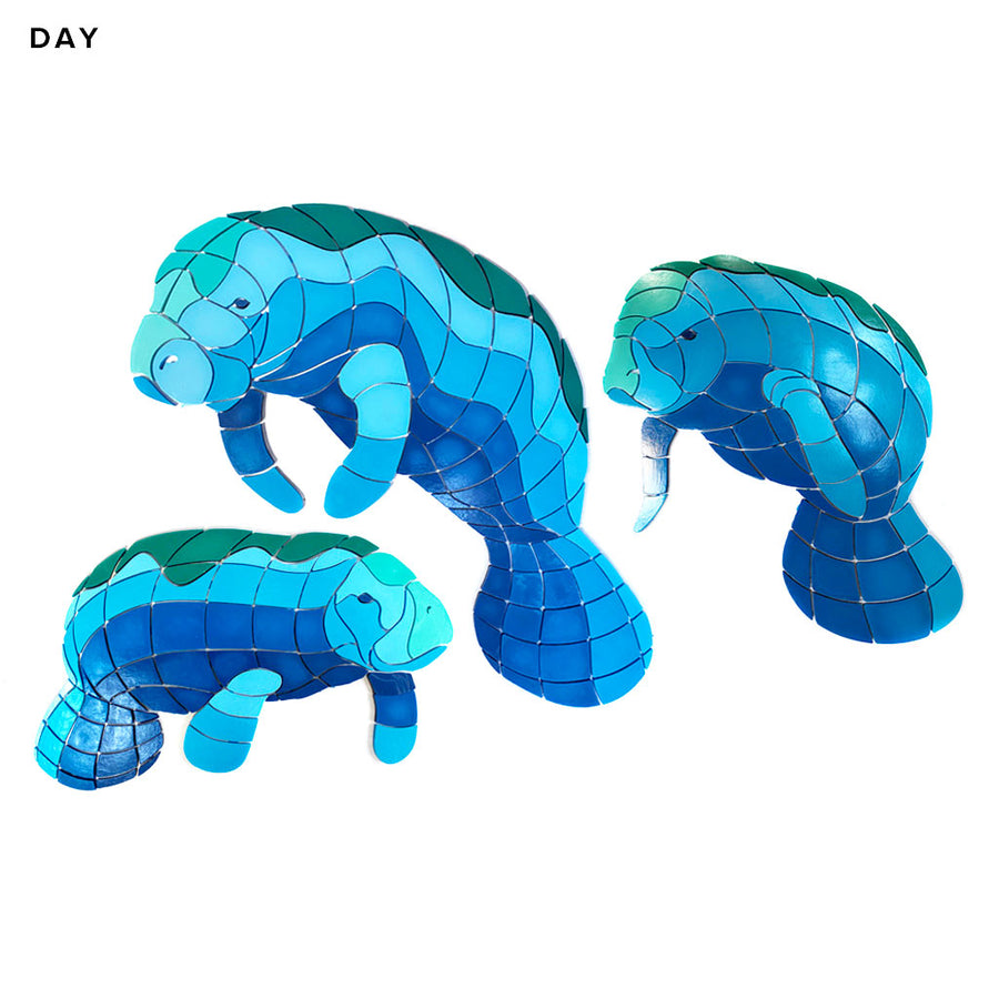 Manatee Family Glow in the Dark Pool Mosaics – AquaTiles