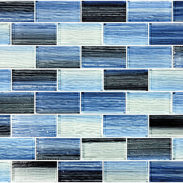 Mirage Black Blend 1.5x3 Glass Tile – AquaTiles