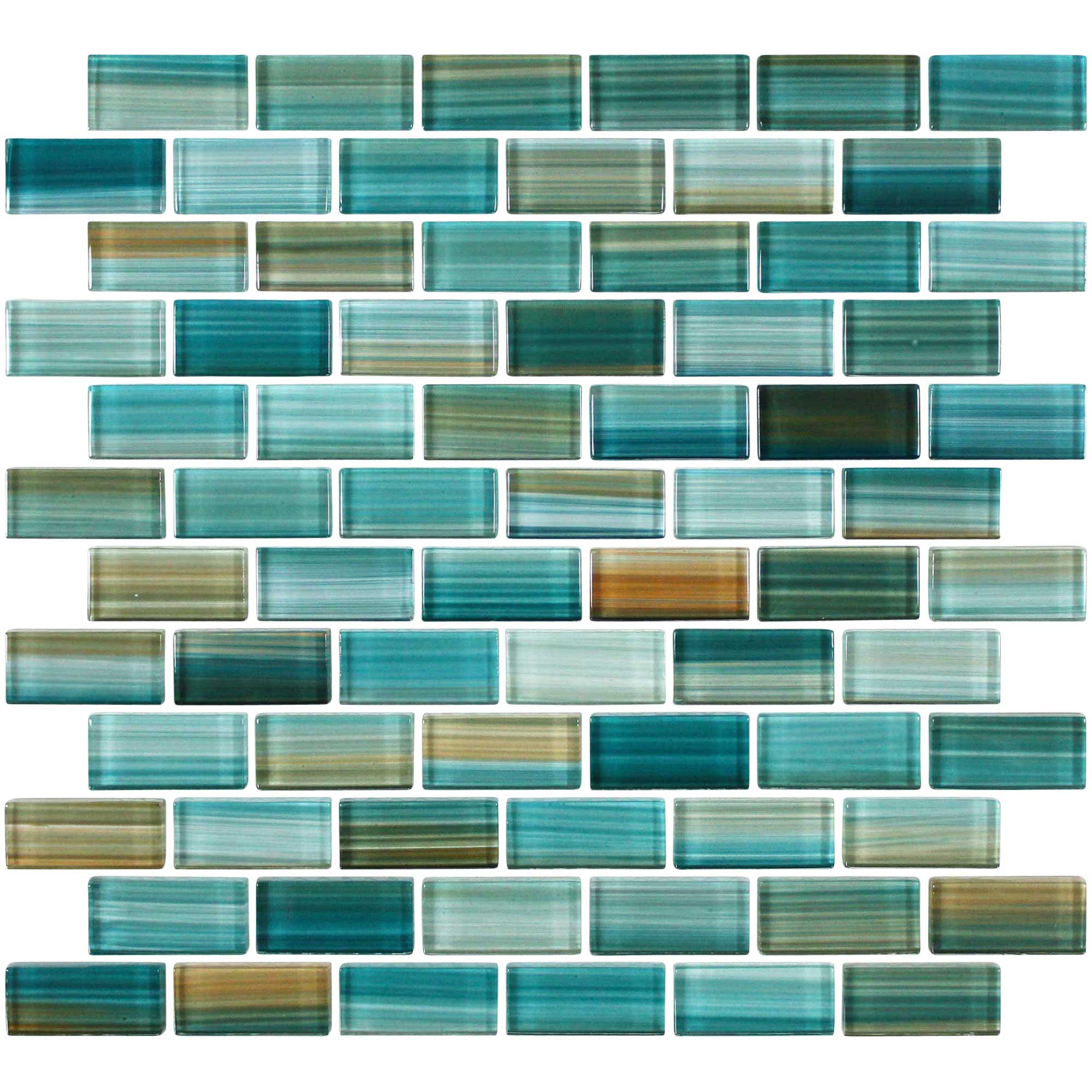 Neptune Emerald 1" x 2" Glass Tile – AquaTiles