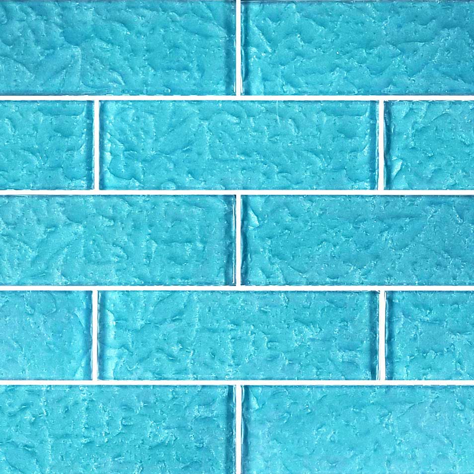 Ocean Waves Turquoise 2x6 Glass Tile – AquaTiles