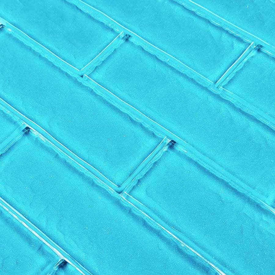 Ocean Waves Turquoise 2x6 Glass Tile – AquaTiles