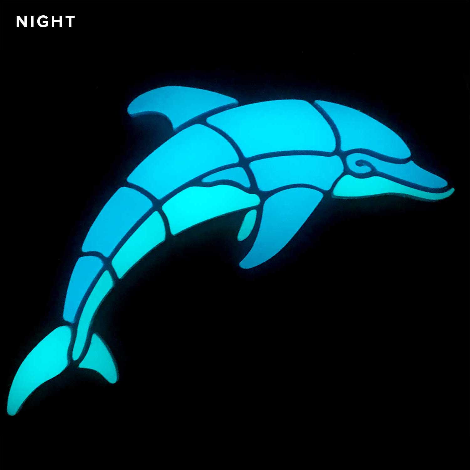 Playful Dolphin Glow in the Dark Pool Mosaic – AquaTiles