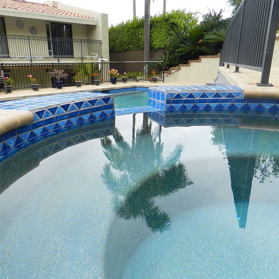 Sapphire Blue 6" x 13" 3/4 Waterline Pool Tile – AquaTiles