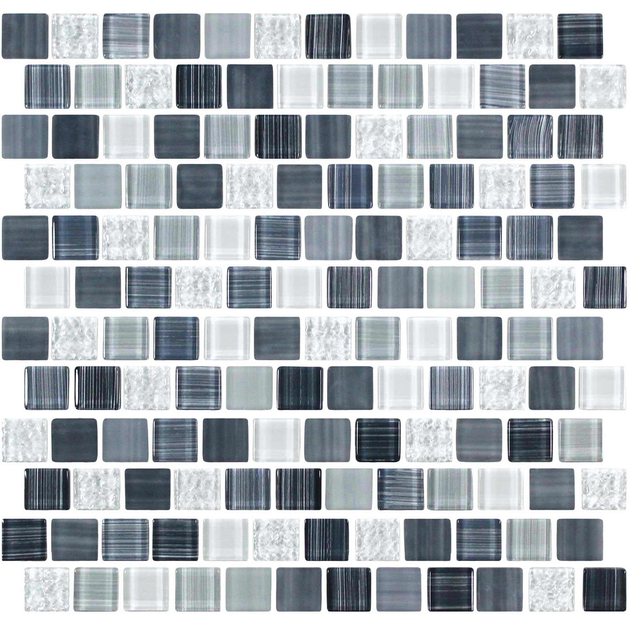 Triton Gray 1" x 1" Glass Tile – AquaTiles